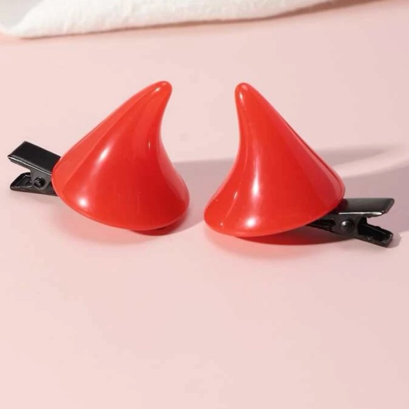 Accessories | Small Sexy Red Devil Horns Hair Clips Alligator Clips New ...